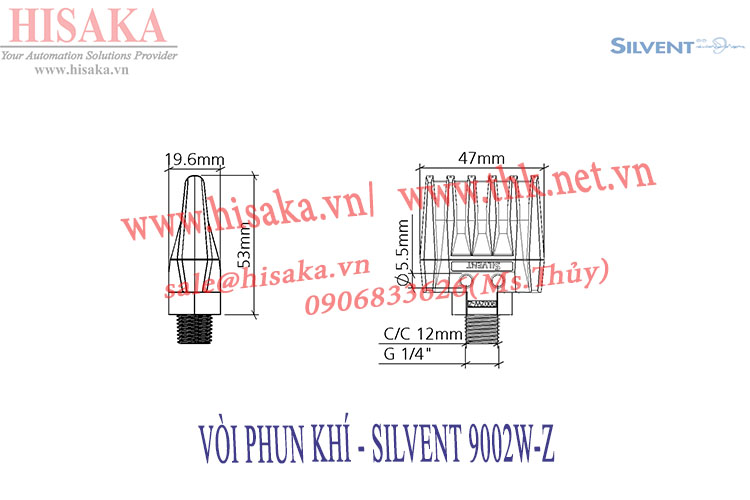 Vòi Phun Khí - Silvent 9002W-Z - Công ty TNHH Hisaka Việt Nam